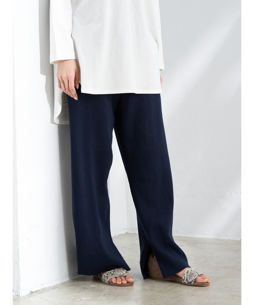 CRAFT STANDARD BOUTIQUE（クラフトスタンダードブティック）の「ワイドリブニットパンツ〇（その他パンツ）」 - WEAR