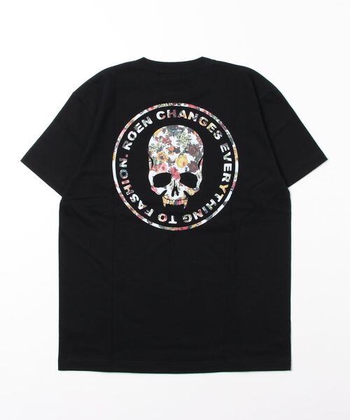 ROEN（ロエン）の「ROEN/ロエン/FLOWER BACK SKULL TEE/半袖Tシャツ（Tシャツ/カットソー）」 - WEAR