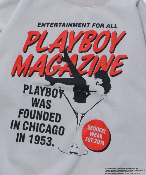 PLAYBOY（プレイボーイ）の「【SEQUENZ】 PLAYBOY VINTAGE MAGCOVER CN / プレイボーイ ロック バニー バイオウォッシュ ヴィンテージ クルーネック ...