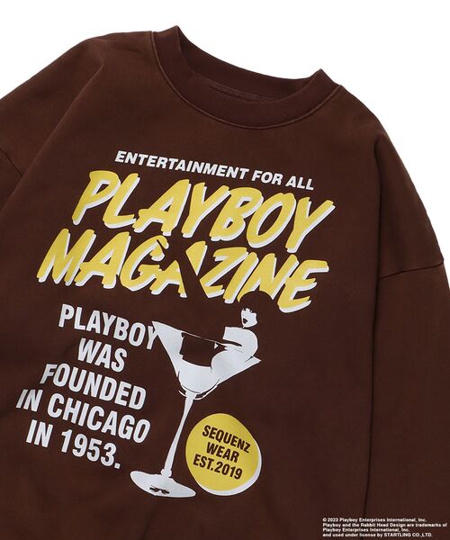 PLAYBOY（プレイボーイ）の「【SEQUENZ】 PLAYBOY VINTAGE MAGCOVER CN / プレイボーイ ロック バニー バイオウォッシュ ヴィンテージ クルーネック ...