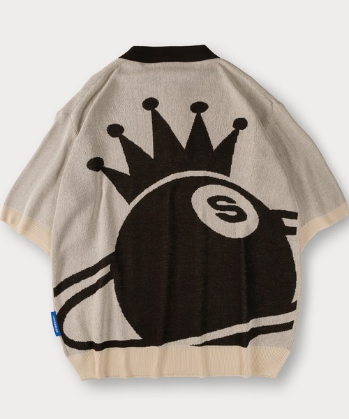 SEQUENZ（シークエンズ）の「【SEQUENZ】クラウンボールニットポロシャツ/バックデザイン/ビッグシルエット（ポロシャツ）」 - WEAR