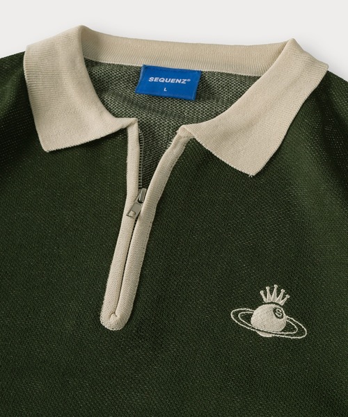 SEQUENZ（シークエンズ）の「【SEQUENZ】クラウンボールニットポロシャツ/バックデザイン/ビッグシルエット（ポロシャツ）」 - WEAR