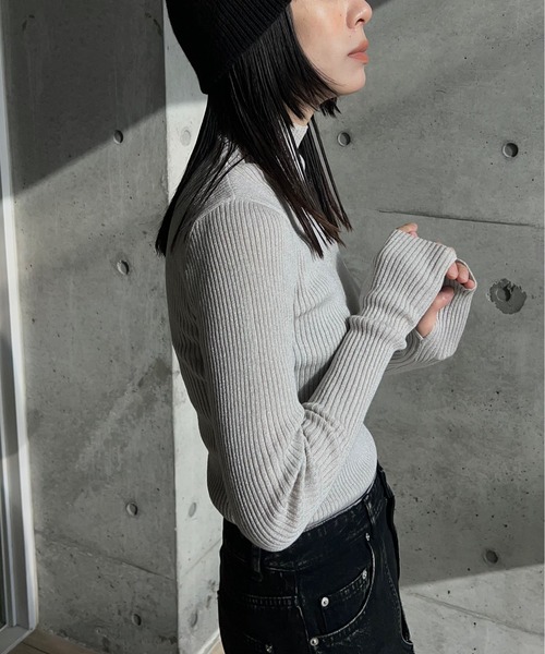 y/m by RIKA（イムバイリカ）の「ラメリブニットハイネックトップス（Tシャツ/カットソー）」 - WEAR