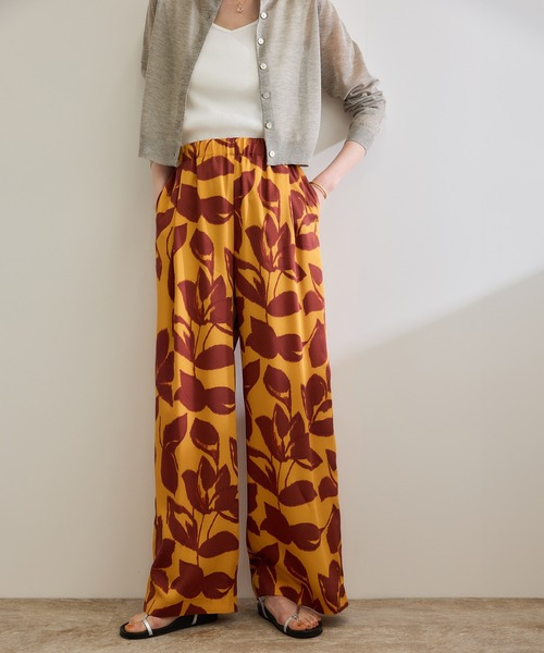 セール】DEVEAUXジオメトリックフラワーイージーワイドパンツ（その他