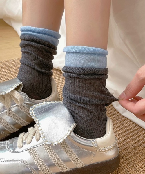 Burner（バーナー）の「【OKUOKU 0909】ドッキング風 レイヤード ソックス oku-socks-807909375437-4 ...