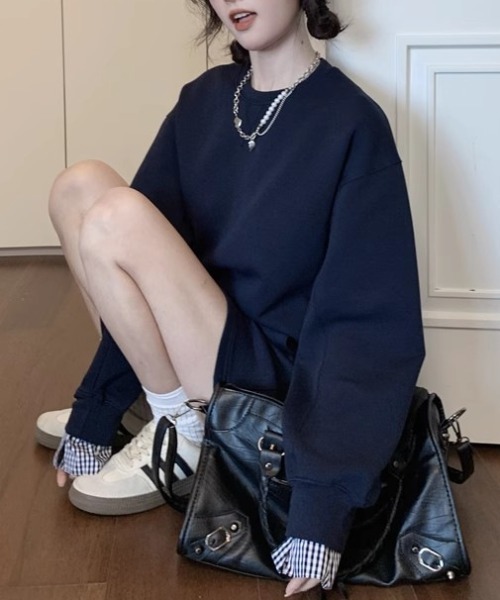 Teem Store（チームストア）の「【25年秋冬新作】【インパン付き】ギンガムチェックシャツレイヤードスウェットミニスカートセットアップ（セットアップ）」 - WEAR