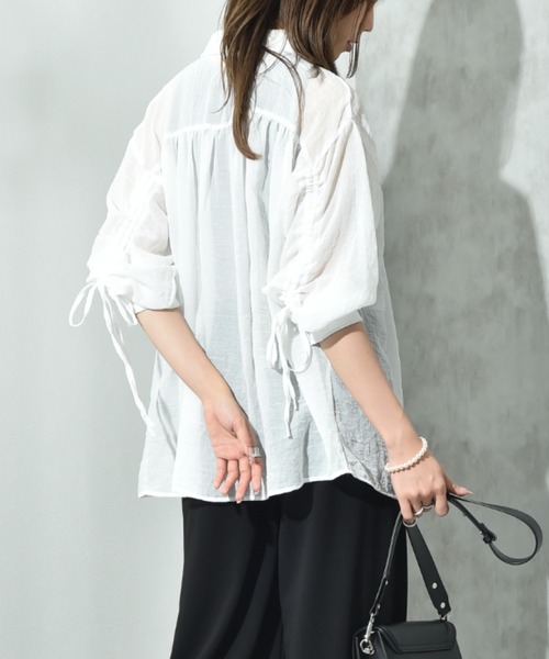 INTERPLANET（インタープラネット）の「Eボイルヨークギャザー袖ドロストシャツ（シャツ/ブラウス）」 - WEAR