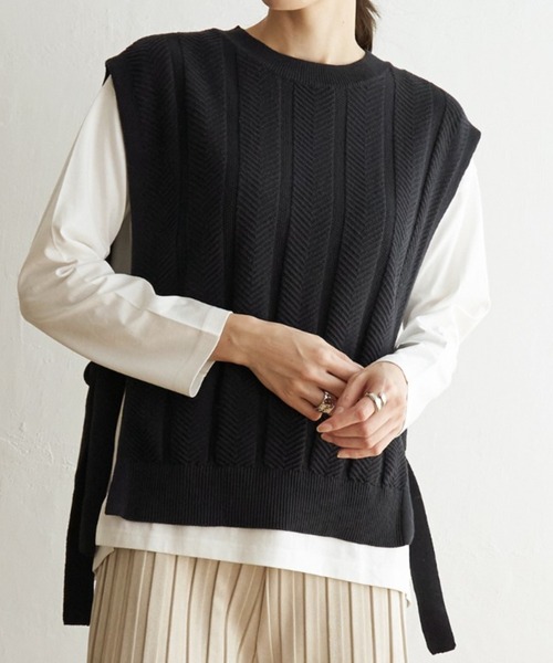 ikka（イッカ）の「サイドリボンニットベスト（ベスト）」 - WEAR