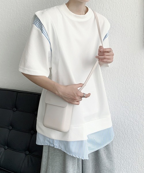 FVLMEN（フルメン）の「【FVLMEN】fake layered stripe tops/フェイクレイヤード ストライプ トップス（T ...