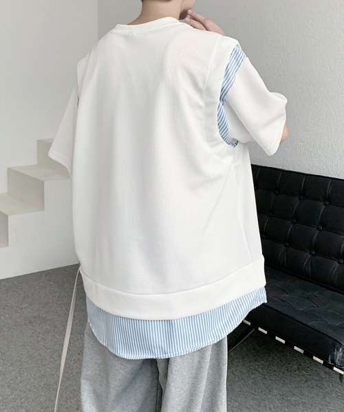 FVLMEN（フルメン）の「【FVLMEN】fake layered stripe tops/フェイクレイヤード ストライプ トップス（T ...