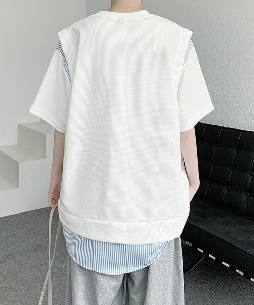 FVLMEN（フルメン）の「【FVLMEN】fake layered stripe tops/フェイクレイヤード ストライプ トップス（T ...