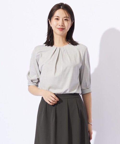 J.PRESS Ladies（J.プレス レディス）の「チェックジャージー カットソー（Tシャツ/カットソー）」 - WEAR