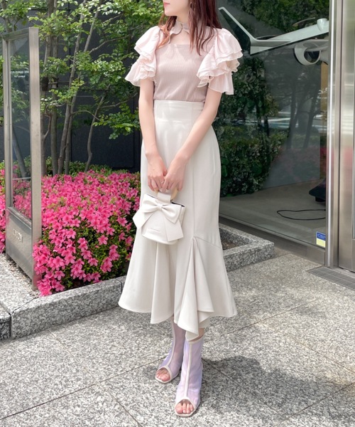 NOMAE（ノーマエ）の「シアーフリルスリーブ2wayトップス（Tシャツ/カットソー）」 - WEAR