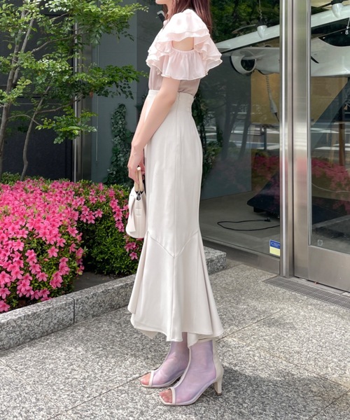 NOMAE（ノーマエ）の「シアーフリルスリーブ2wayトップス（Tシャツ/カットソー）」 - WEAR