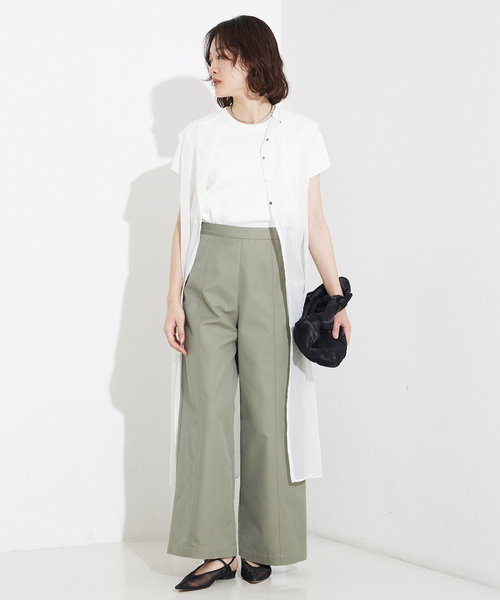 カリテ（qualite）/撥水ツイルワイドパンツ セール】撥水ツイルワイドパンツ/夏服（その他パンツ）｜qualite