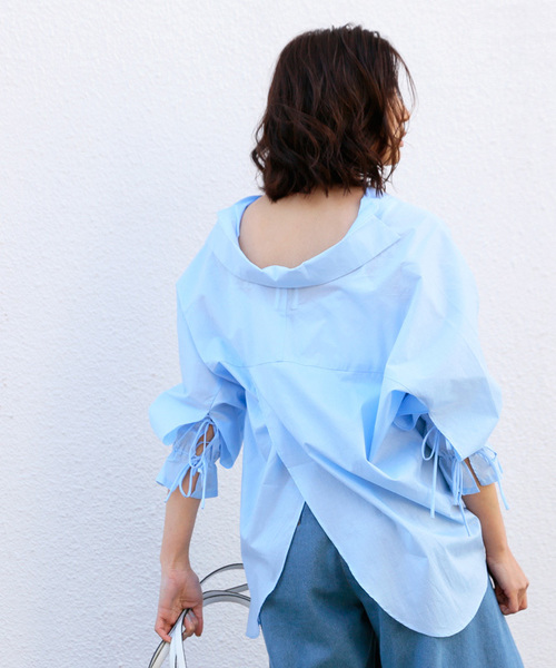 AMERI（アメリ）の「SLIT SLEEVE OPEN SHIRT（シャツ・ブラウス）」 - WEAR