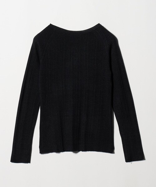 セール】ポリエステルブレンド メランジリブ カーディガン