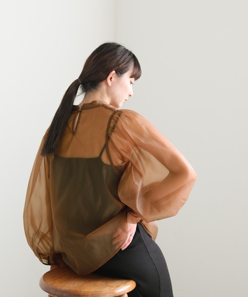 select MOCA（セレクトモカ）の「ボリュームスリーブオーガンジーブラウス（シャツ/ブラウス）」 - WEAR