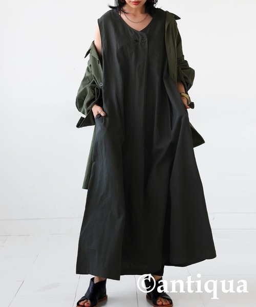 antiqua（アンティカ）の「タックデザインワンピース（ワンピース）」 - WEAR