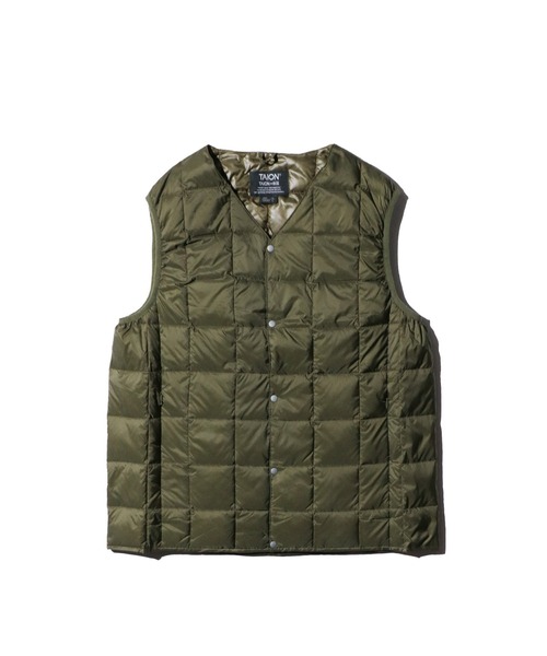 TAION / タイオン BASIC V-NECK BUTTON INNER DOWN VEST (TAION-001) ベーシック インナー ...