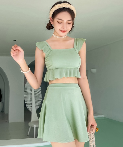 ALTROSE（アルトローズ）の「ペプラム フレア ハイウエスト フリル セパレート スカート 水着（水着）」 - WEAR