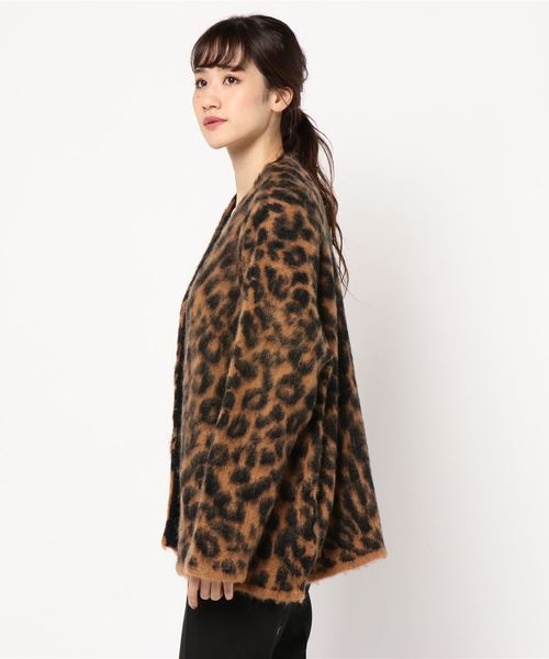 Lui's（ルイス）の「モヘア起毛レオパード柄カーディガン（カーディガン/ボレロ）」 - WEAR