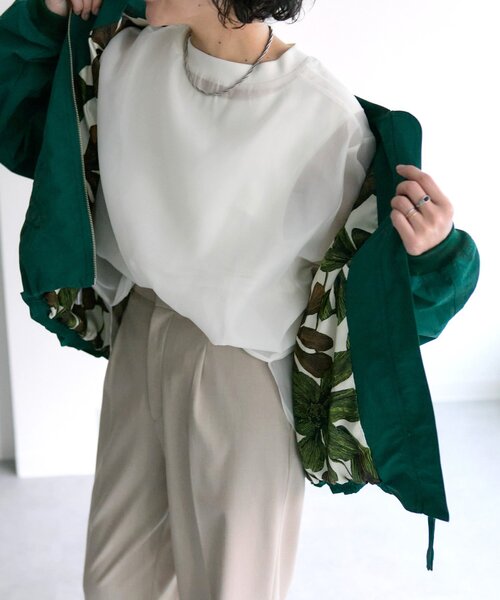 ear PAPILLONNER（イアパピヨネ）の「《ボタニカル柄/花柄》袖刺しゅうブルゾン【SUM1 STYLE(スミスタイル)】（ブルゾン）」 - WEAR