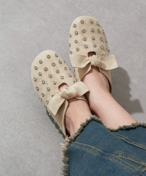 【SETUP7】リボンモチーフ スタッズサボサンダル KNF-TP（サンダル）｜SETUP7（セットアップセブン）のファッション通販 - ZOZOTOWN