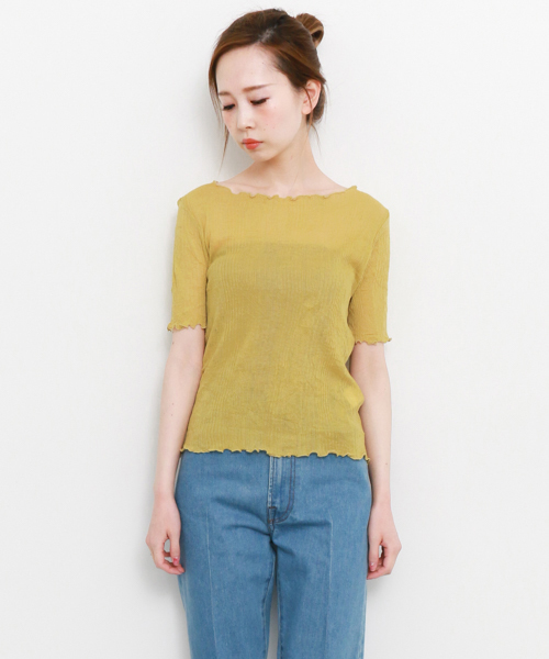 KBF（ケイビーエフ）の「KBF ランダムフリルTシャツ（Tシャツ/カットソー）」 - WEAR