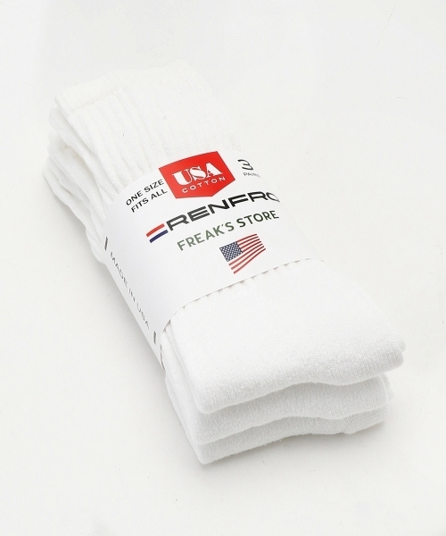 FREAK'S STORE（フリークスストア）の「RENFRO/レンフロ MADE IN USA 3P SOCKS SOLID（ソックス/靴下 ...