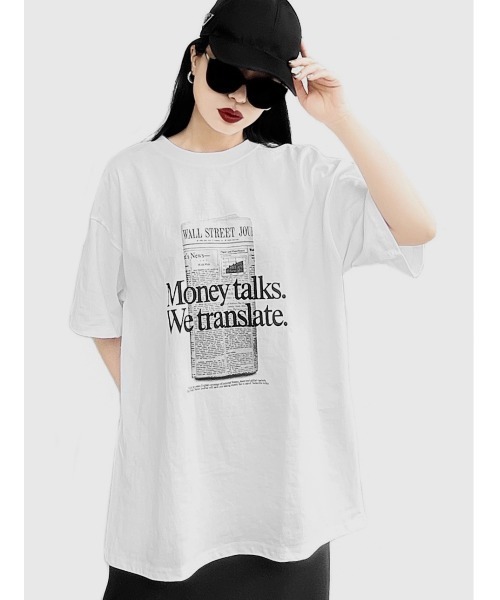 LVEU.（ラブユ.）の「Journal print over T-shirt / ジャーナルプリントオーバーTシャツ（Ai select）（Tシャツ/カットソー）」 - WEAR