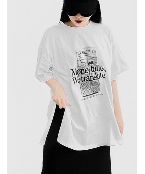 LVEU.（ラブユ.）の「Journal print over T-shirt / ジャーナルプリントオーバーTシャツ（Ai select）（Tシャツ/カットソー）」 - WEAR