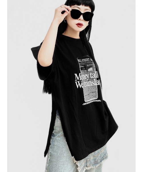 LVEU.（ラブユ.）の「Journal print over T-shirt / ジャーナルプリントオーバーTシャツ（Ai select）（Tシャツ/カットソー）」 - WEAR