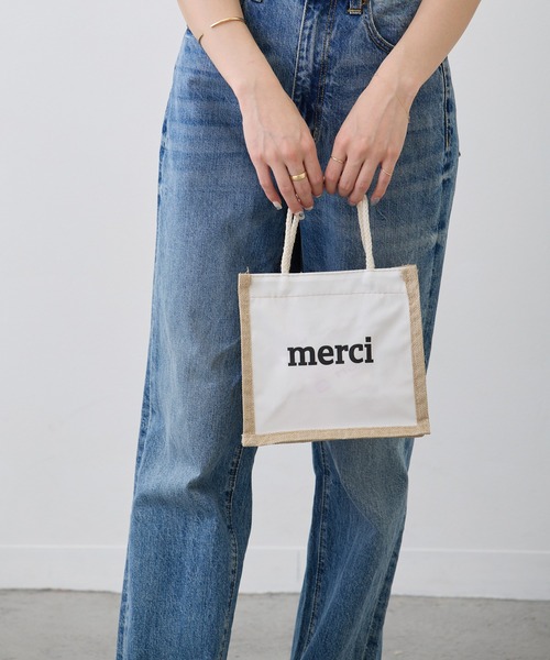 Loco Ocean（ロコオーシャン）の「【merciロゴ】ミニバッグ / サブバッグ / ジュートバッグ（トートバッグ）」 - WEAR