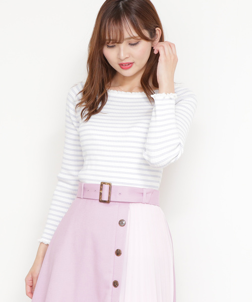 EDIT COLOGNE（エディットコロン）の「《EDIT COLOGNE》フリルエッジリブニット（ニット/セーター）」 - WEAR