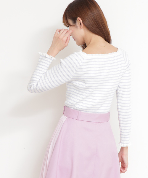 EDIT COLOGNE（エディットコロン）の「《EDIT COLOGNE》フリルエッジリブニット（ニット/セーター）」 - WEAR