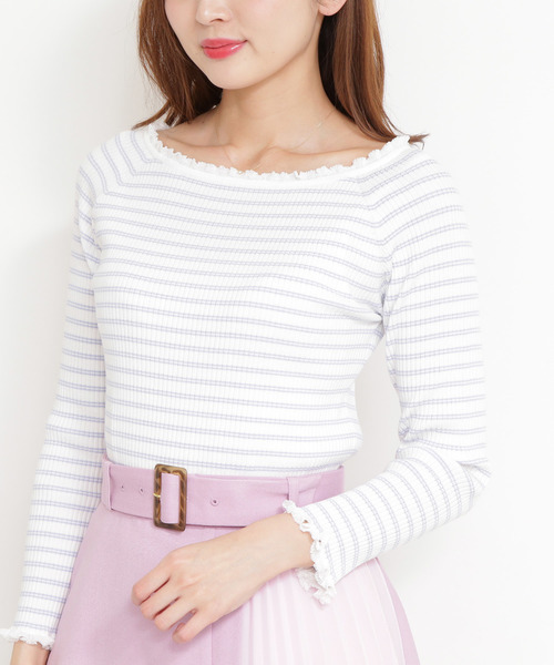 EDIT COLOGNE（エディットコロン）の「《EDIT COLOGNE》フリルエッジリブニット（ニット/セーター）」 - WEAR