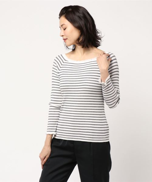 EDIT COLOGNE（エディットコロン）の「《EDIT COLOGNE》フリルエッジリブニット（ニット/セーター）」 - WEAR