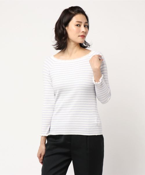 EDIT COLOGNE（エディットコロン）の「《EDIT COLOGNE》フリルエッジリブニット（ニット/セーター）」 - WEAR