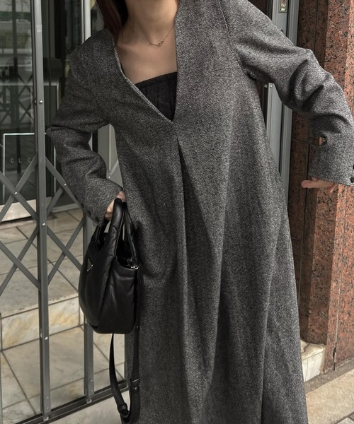WILLFULLY（ウィルフリー）の「mix tweed deep v neck 2way OP（ワンピース）」 - WEAR