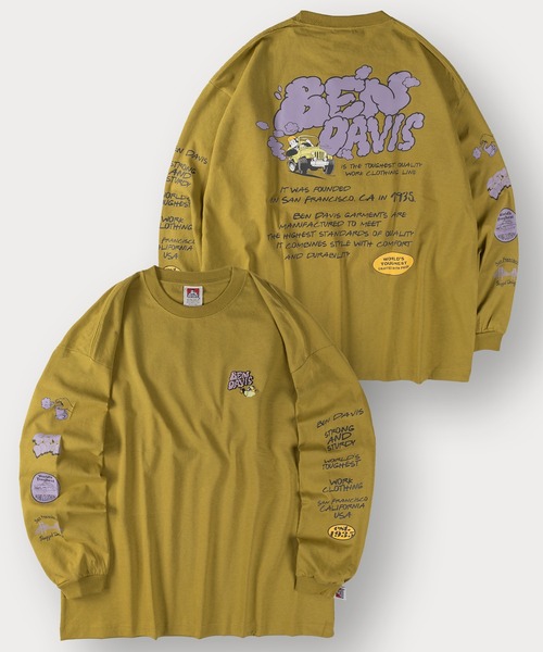 【セール】【BENDAVIS／ベンデイビス】BEN SMOKE＆SCRIPT L/S/アームプリント/バックプリント/ビッグシルエット（T ...