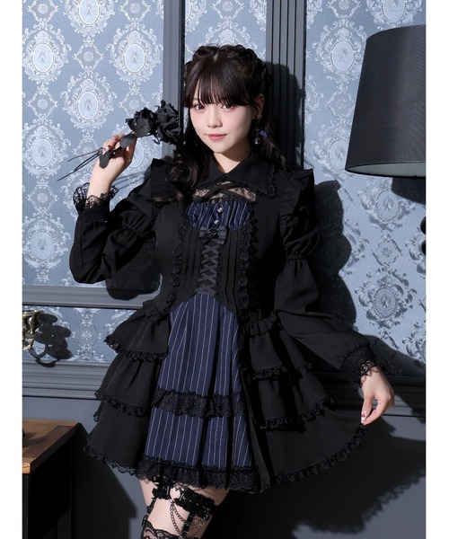 ゴシックドレッシーデコルテクロスセットアップ（ワンピース）｜NOEMIE