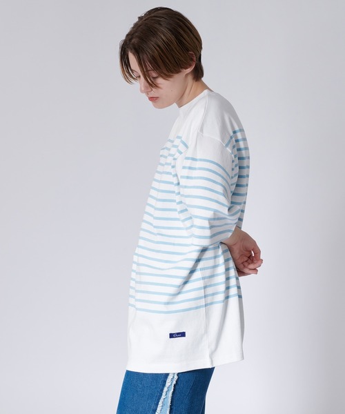 ONCILY（オンシェリー）の「PANEL BORDER BASQUE SHIRT / パネルボーダーバスクシャツ（Tシャツ/カットソー ...