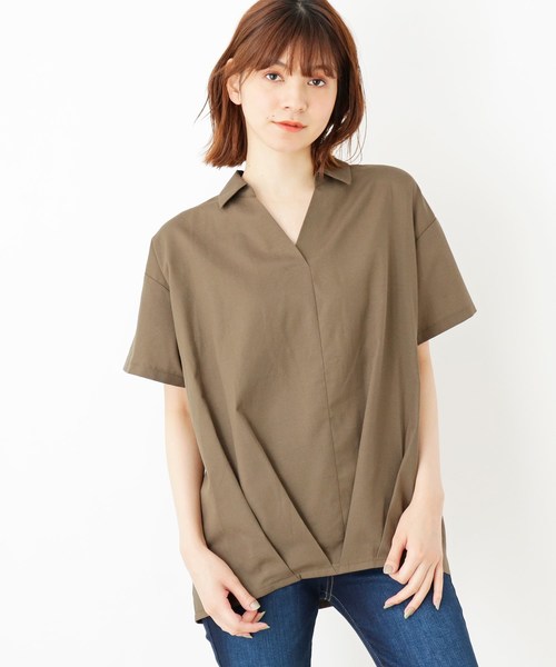 SHOO・LA・RUE（シューラルー）の「 【M-3L/らくリネン】タックスキッパーシャツ（シャツ/ブラウス）」 - WEAR