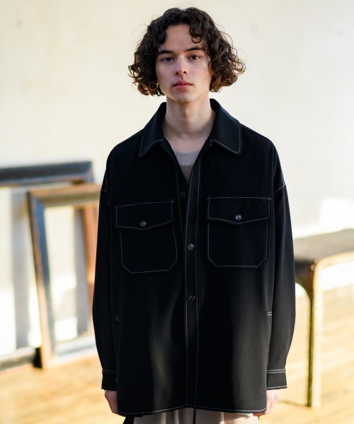 CASPER JOHN（キャスパージョン）の「Drape Chief Petty Officer Shirts/ドレープCPOシャツ（シャツ ...