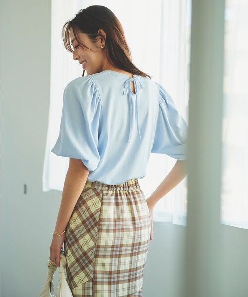 Feroux（フェルゥ）の「【UVケア】バックリボンボリュームスリーブ Tシャツ（Tシャツ/カットソー）」 - WEAR