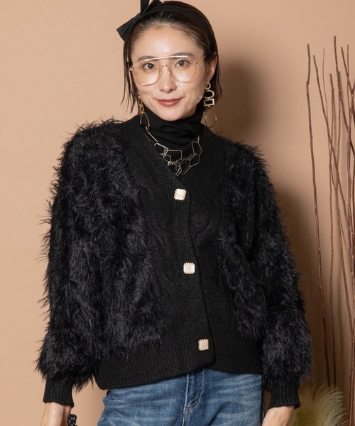 MHBG TOKYO（エムエイチビージートーキョー）の「フェザーヤーンニットカーデ（カーディガン/ボレロ）」 - WEAR