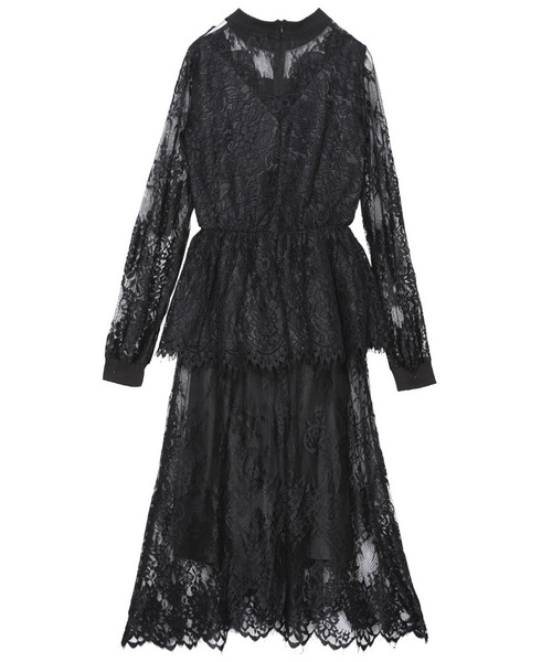 AMERI（アメリ）の「LACE LAYERED DRESS（ワンピース）」 - WEAR