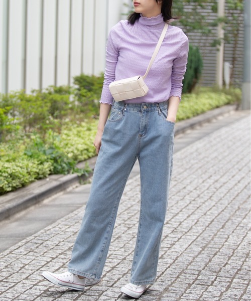 SETUP7（セットアップセブン）の「【SETUP7】ハイネックシアーカットソー 日焼け対策・UV対策 ぽこぽこ素材（Tシャツ/カットソー）」 - WEAR