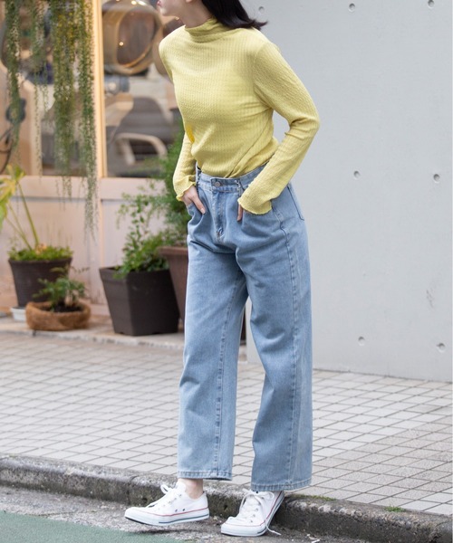 SETUP7（セットアップセブン）の「【SETUP7】ハイネックシアーカットソー 日焼け対策・UV対策 ぽこぽこ素材（Tシャツ/カットソー）」 - WEAR